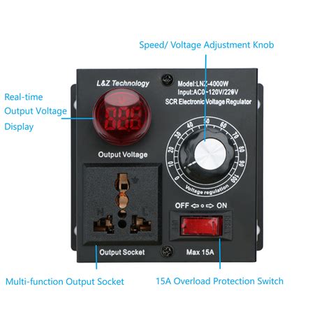 Variable Speed Controller Scr Voltage Controller Ac 120v 220v 15a 40
