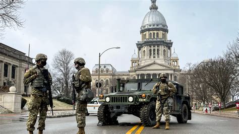 Illinois National Guard Deployed To The Illinois State Capitol