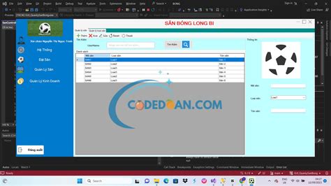 Source Code Phần Mềm Quản Lý Sân Bóng Đá Mini Winform C Sàn Giao