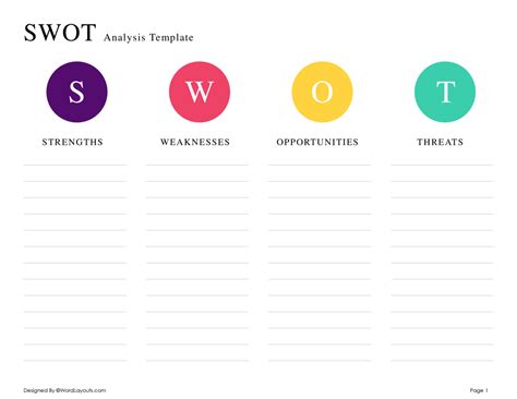 Elegant Swot Analysis Template Wordlayouts