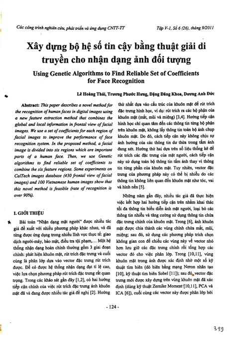 [pdf] using genetic algorithms to find reliable set of coefficients for