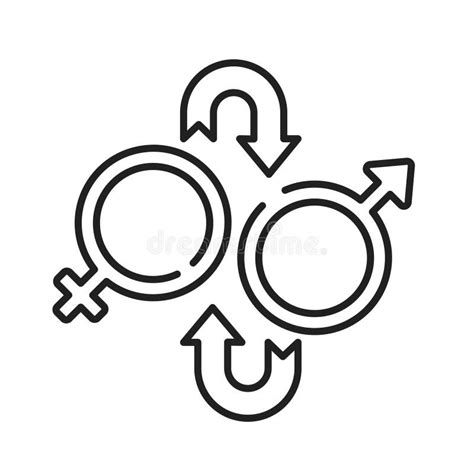 Sex Reassignment Surgery Black Line Icon Transgender Operation To Change Gender Concept Stock