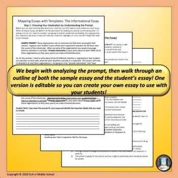 Mapping Essays With Templates The Informational Essay Remote Ready Resource