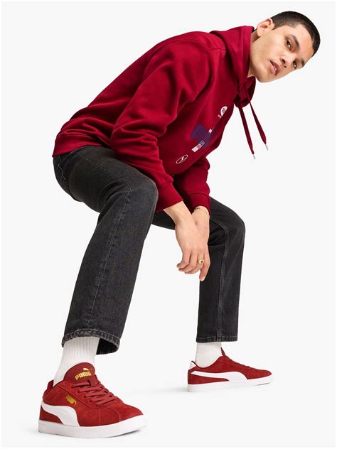 Mens Puma Club Ii Intense Red White Sneakers