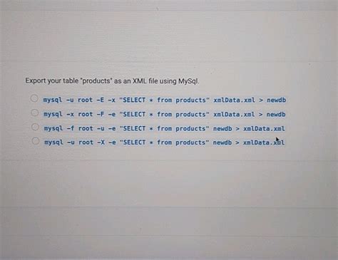 Export Your Table Products As An XML File StudyX