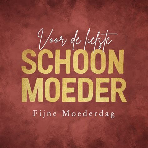 Moederdagkaart Liefste Schoonmoeder Goud Rood Kaartje2go
