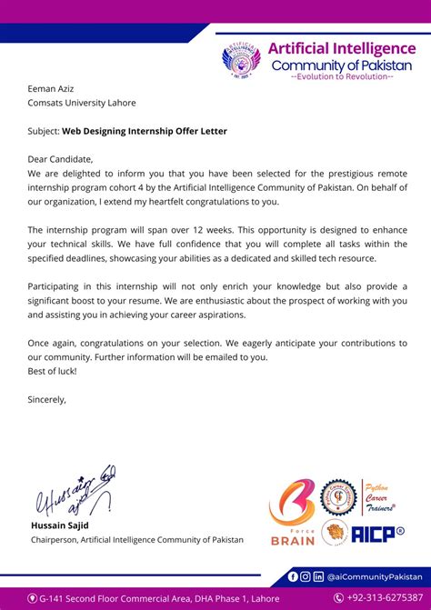 Eeman Aziz On Linkedin Artificialintelligence Aicp Coding Webdesigning Internship