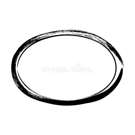 Frame Ellipse Oval Outline Border Grunge Shape Icon Decorative Doodle Element For Design In