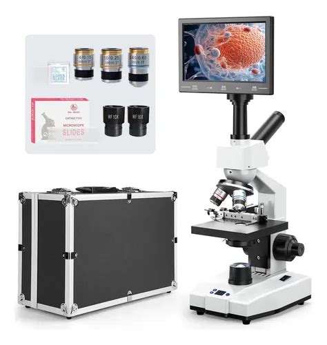 Microscópio Monocular Composto 40 1600x Com Tela 7 Polegadas Escolha 127220v Mercadolivre