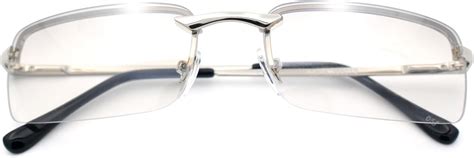 Mens Spring Hinge Narrow Rectangular Rimless Classy Metal
