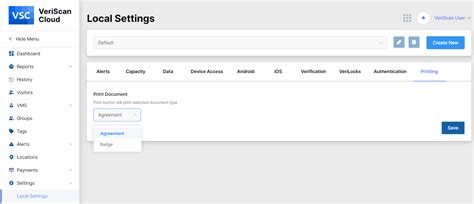 Settings IDScan Net