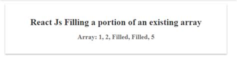 React Js Array Fill Method Example