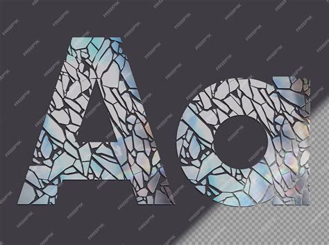 Free Psd A In Upper And Lower Case Made Of Glass Shards