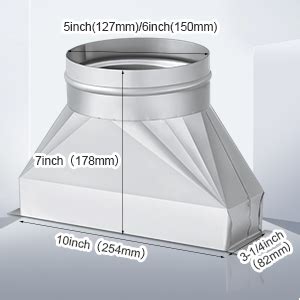 Tandefio 6 Dia Rectangular To Round Duct Transition 3 1 4 X 10 To 6 Galvanized Transition To
