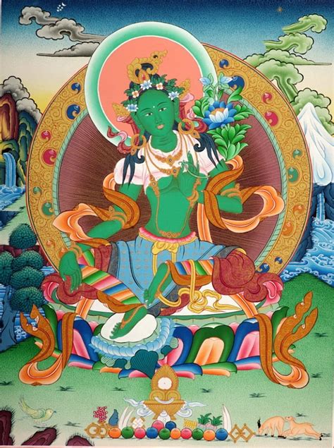 圣救度佛母 绿度母 花瓣网