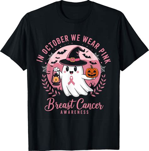Breast Cancer Shirts Women Halloween In October We Wear Pink T Shirt