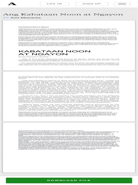 Doc Ang Kabataan Noon At Ngayon Ann Monares Academia Edu Pdf