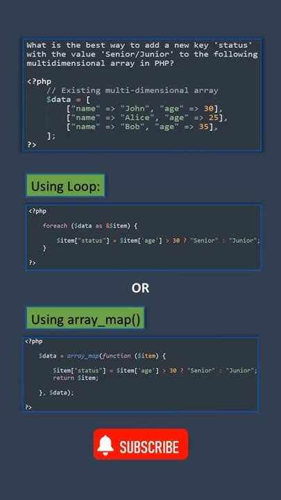 What is the best way to add a new key value pair in a multidimensional array in PHP? #php # ...