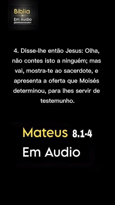 Mateus 81 4 Biblia Youtube