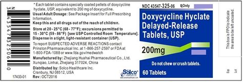 Doxycycline Hyclate Delayed Release Fda Prescribing Information Side