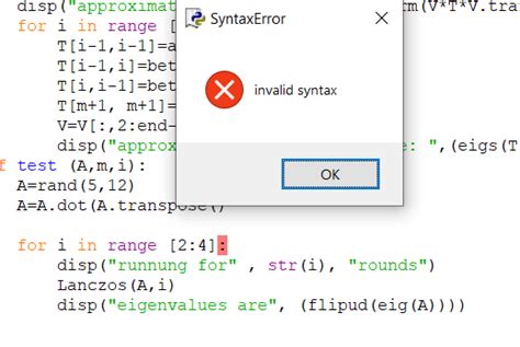 Matlab To Python Conversion Testing The Lanczos Algorithm Stack