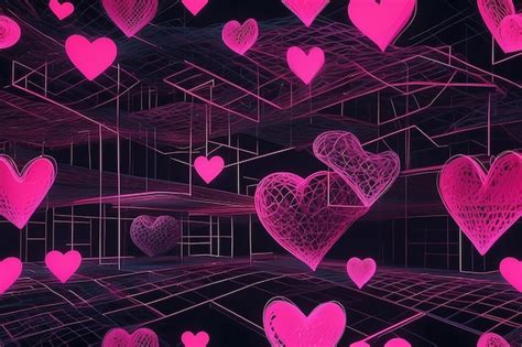 Premium Photo Geometry Wireframe Shapes And Grids In Neon Pink Color