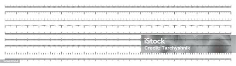 분할과 다양한 측정 스케일 센티미터 밀리미터 또는 인치의 길이 또는 높이를 측정하기위한 현실적인 긴 축척 눈금자 테이프 측정 마크 크기 표시기 벡터 일러스트레이션 0명에