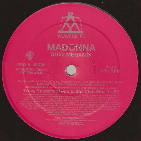 Madonna Ghv2 Megamix Vinyl 12 2001 Us Original Hhv