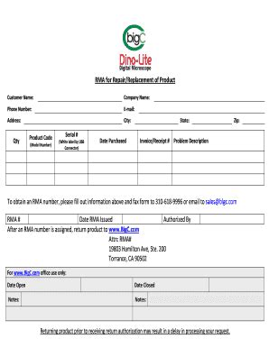 Fillable Online RMA Request Form RMA Request Form Fax Email Print