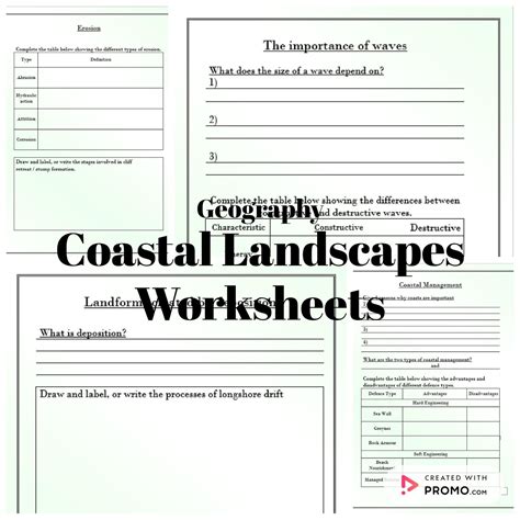 Ks3 Geography Coastal Landscapes Worksheets The Coastal Zone