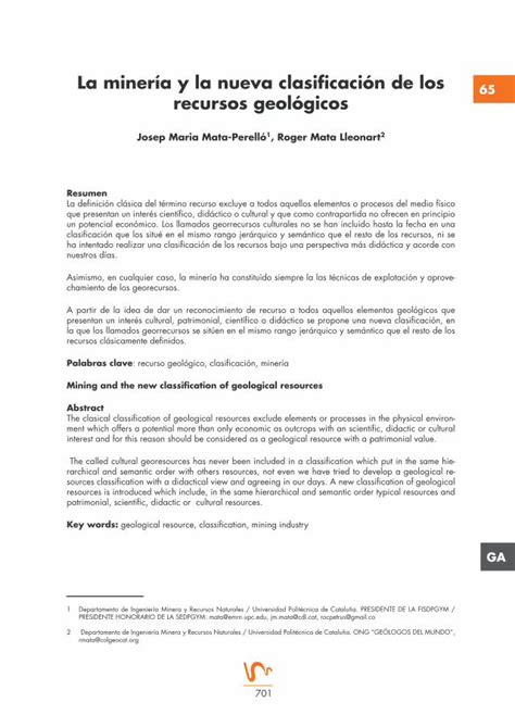 PDF La minería y la nueva clasificación de los el cual solo define