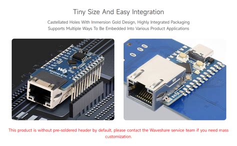 Waveshare Rp2040 Eth Mini Development Board Rp2040 Ethernet Port Module Pi Microcontroller