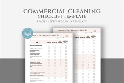Commercial Cleaning Checklist Template For Cleaning Service Business