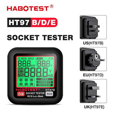 유habotest Ht97 Digital Socket Tester Smart Voltage Detector Rcd Gfci Voltage Test Eu Us Uk Plug