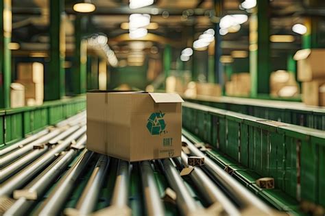 Recycling Conveyor Belt In Green Facility Premium Ai Generated Image