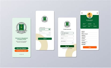 E Passport App Login And Sing Up Page Ui Design Behance