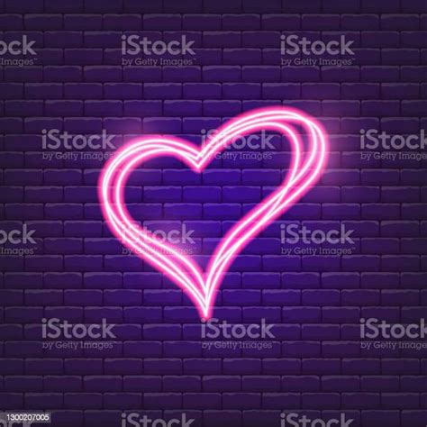 하트 네온 아이콘 발렌타인 데이 컨셉 기호 사랑 디자인에 대한 벡터 그림입니다 2월에 대한 스톡 벡터 아트 및 기타 이미지 2월 개념 공휴일 Istock