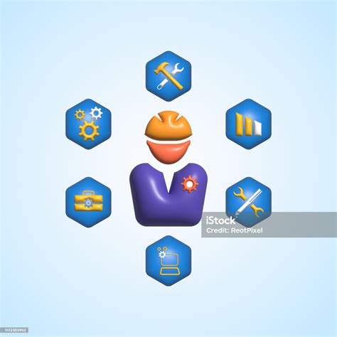 3d 렌더링 엔지니어링 아이콘 세트 건설 리모델링 렌더링 아이콘 컬렉션의 기호를 설정합니다 현대적인 트렌디 한 디자인 3d 엔지니어 기호입니다 0명에 대한 스톡 사진 및