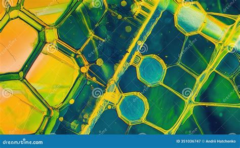 Plant Cell Arrangement Patterns Viewed Through Microscope Featuring Organic Geometric Forms