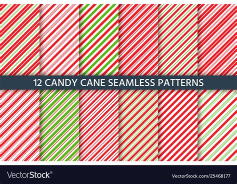 Cane Candy Seamless Pattern Red Green Royalty Free Vector