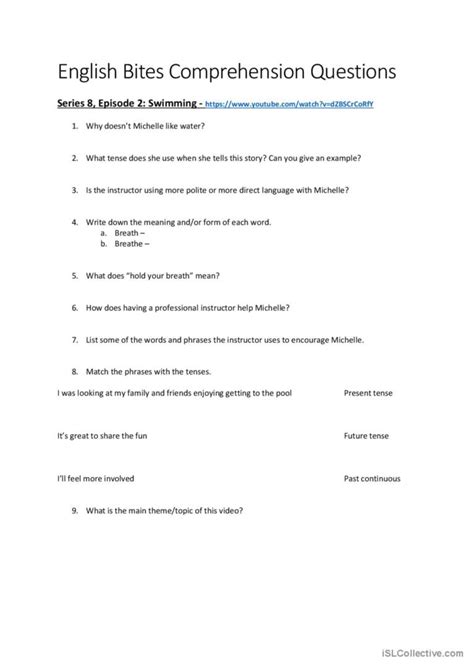 English Bites Abc Australia Compre English Esl Worksheets Pdf And Doc