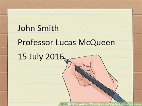 How To Write An Mla Style Heading On A Literature Essay 11 Steps