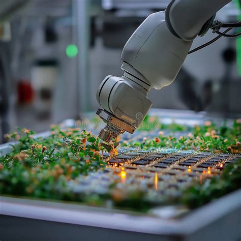 Robotic Arm Assembles Intricate Microchips In High Tech Laboratory