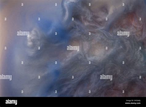 Abstract Fluid Acrylic Painting Marbled Blue Abstract Ink Cloud On