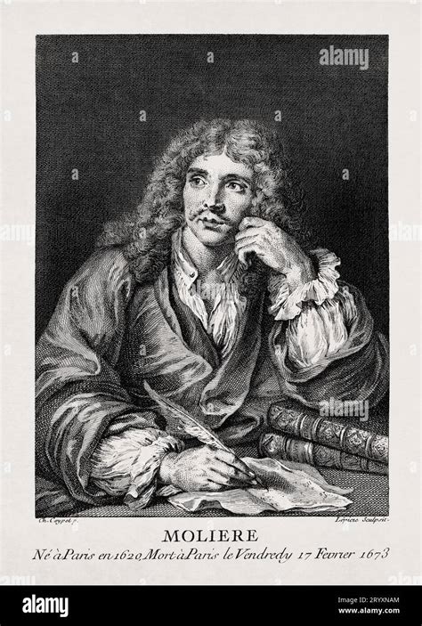 Portrait Of Molière Engraved By Bernard Lepicie After A Painting Made