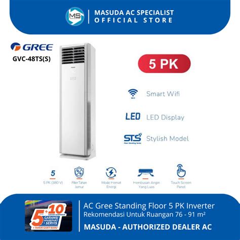 Jual AC Gree Standing Floor 5 PK Inverter TS Series GVC 48TS S
