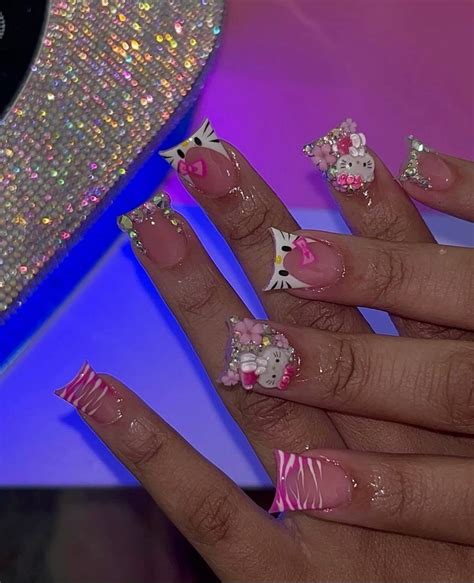 Pin By Theyluvahmanii On Hello Kitty Nails Hello Kitty Nails Art Hello Kitty Nails Hello