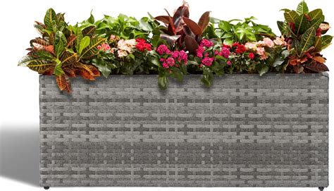 Large Rectangular Block Planter Box Handmade Wicker Tall Planters For