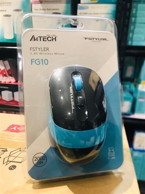 A4Tech Fstyler FG10 Wireless Mouse Blue Computers Tech Parts Accessories Mouse