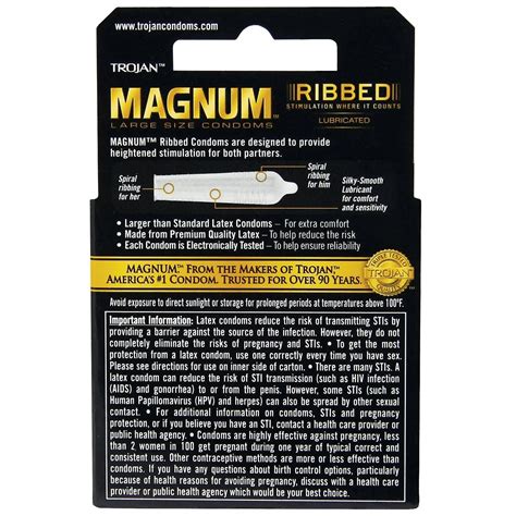 Trojan Magnum Ribbed Large Size Condoms Box Of 3 Hotcherry